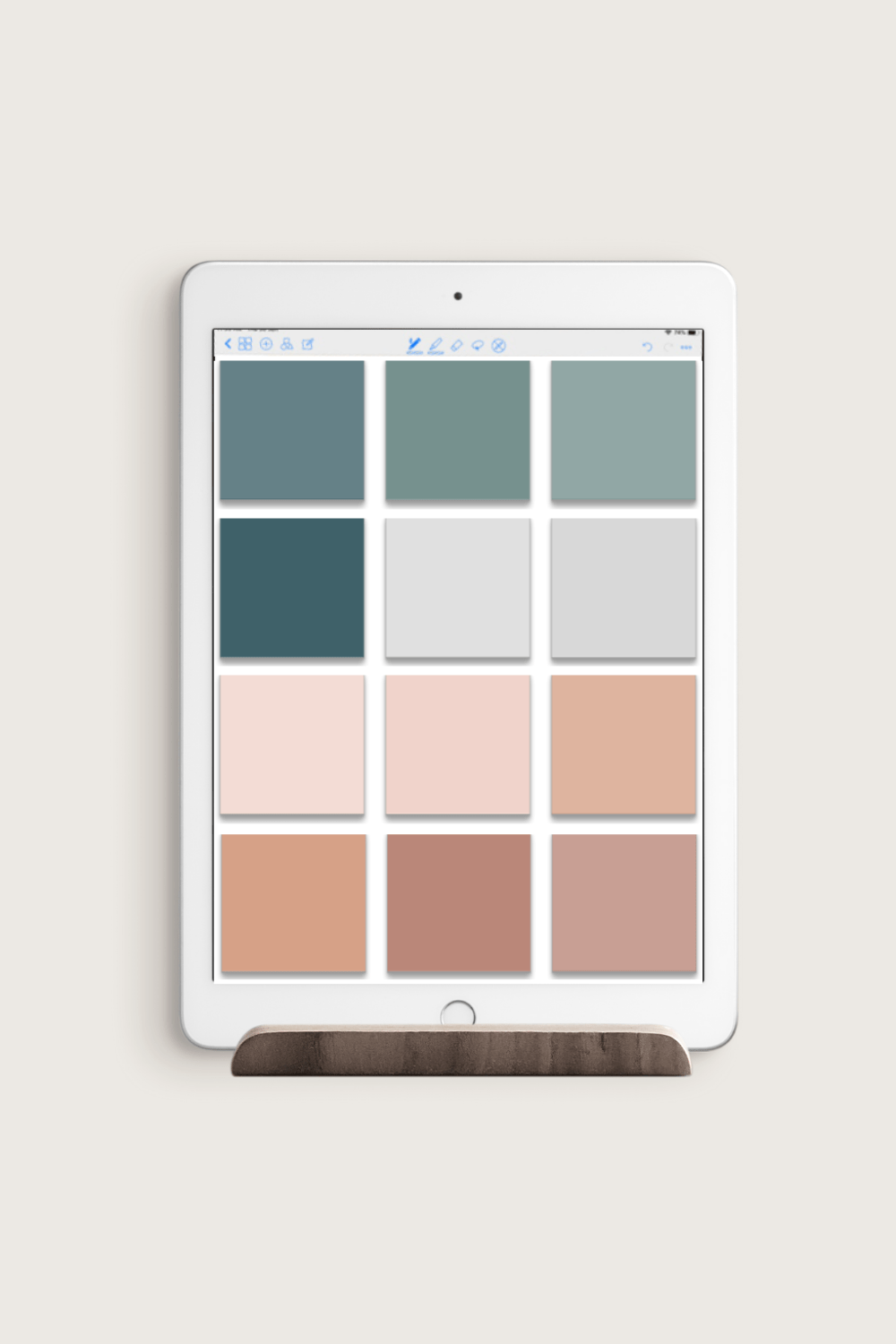 12 Blue & Blush Rose Gold Sticky Notes for Goodnotes | Kerrie Legend